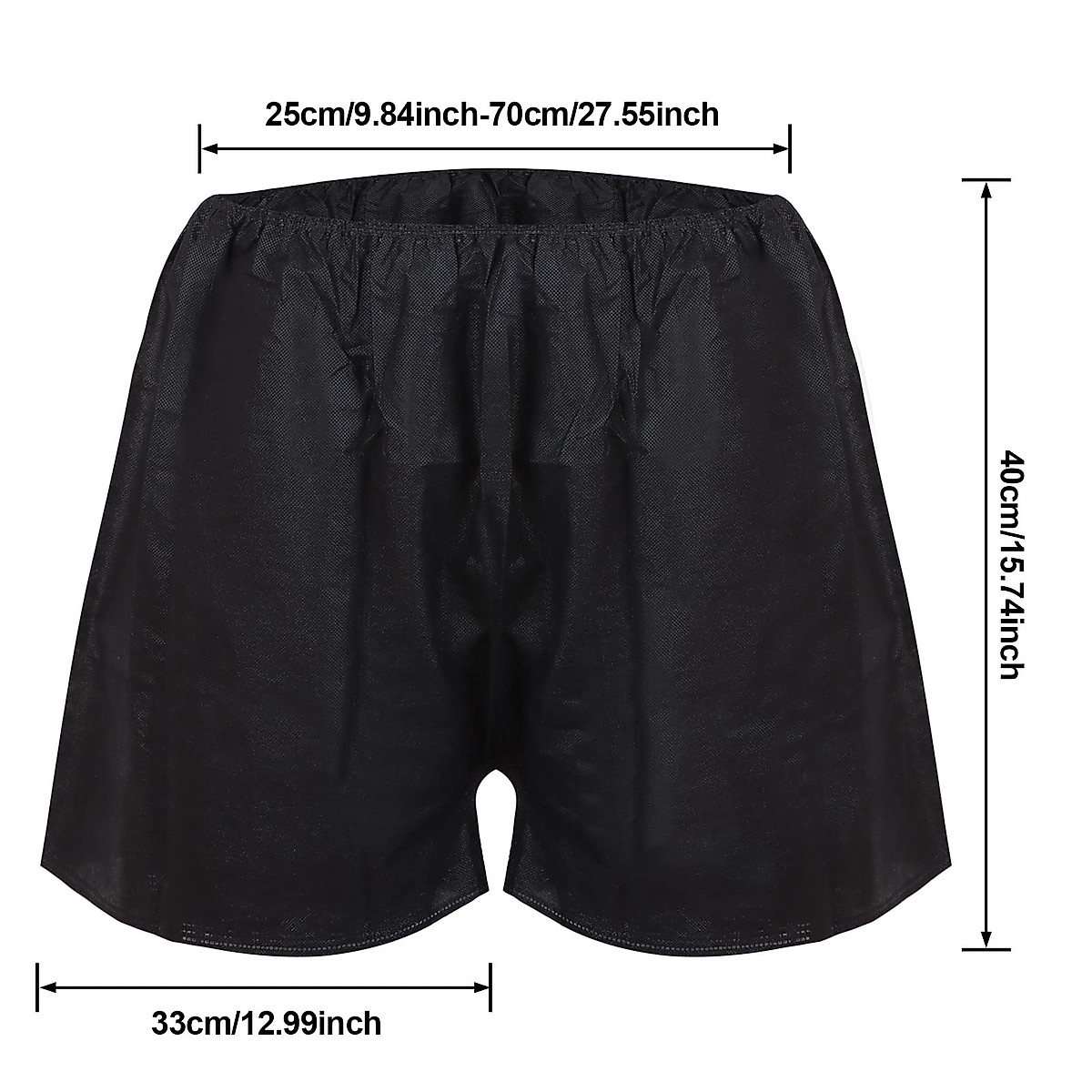 kekafu 50 Pcs Professional Salon Mens Black Boxer Shorts Disposable Mens Shorts Underwear Disposable Male Boxer Shorts Male Disposable Spa Underwear