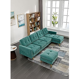 YUNLife&Home Convertible Modular Sectional Sofa,Modern Upholstered L-Shaped Accent Corner Sofá Couch Bed for Living Room Apartment Office Furniture Set