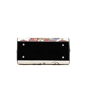 Frida Kahlo Flower Collection Licensed Handbag (Beige/Black)