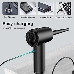 Compressed air Duster, 51000RPM Keyboard Cleaner 6000mAh Cordless Electric air Duster Reusable USB Rechargeable Keyboard Cleaning Kit is Suitable for Computer, Car, Household Dust Removal