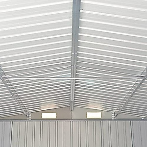 CUMYZO Outdoor Storage Shed,Tool Garden Metal Sheds with Sliding Door,Galvanized Steel Tool Shed House,Waterproof Tool Shed, Backyard Shed 101.2"x389.8"x71.3"(WxDxH)