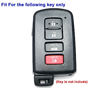 2Pcs Coolbestda 4Buttons Key Fob Cover Keyless Skin Jacket Remote Wallet Bag for 2019 2018 2017 Toyota Highlander Avalon Camry Corolla RAV4 HYQ14FBA