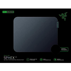 Razer Sphex V3 Hard Gaming Mouse Mat: Ultra-Thin Form Factor - Tough Polycarbonate Build - Adhesive Base - Small