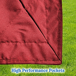 YardGrow 5x8FT BBQ Grill Gazebo Replacement Canopy Roof Double Tiered Outdoor Grill Shelter Canopy Top (Burgundy)