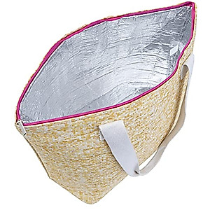 Funky Junque Beach Bag - DRINKS IN HAND TOES IN SAND (Natural)