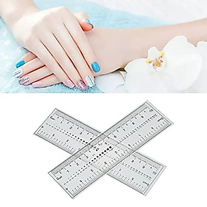 Nail Measure Ruler, 10PCS Fake Nails Measuring Rul Nail Measure Ruler, Nail Measuring Ruler Fake Measuring Ruler Professional Portable Transparent Nail Art PVC Soft Ruler for Nail