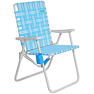 SUNNYFEEL Tall Folding Lawn Beach Chair Lightweight, Portable Sand Chair for Adults Heavy Duty 300 LBS with Cup Holders, Foldable Camping Lawn Chairs for Camp/Outdoor/Travel/Picnic/Concert/Sports