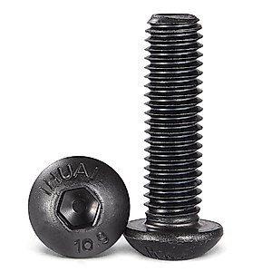 Cicidorai M3-0.5 x 8mm Button Head Socket Cap Bolts Screws, 10.9 Grade Alloy Steel, Black Oxide Finish, Machine Thread, Allen Socket Drive, Quantity 100