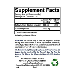 Calcium Pyruvate Powder 8 OZ & Zinc Gluconate 50mg