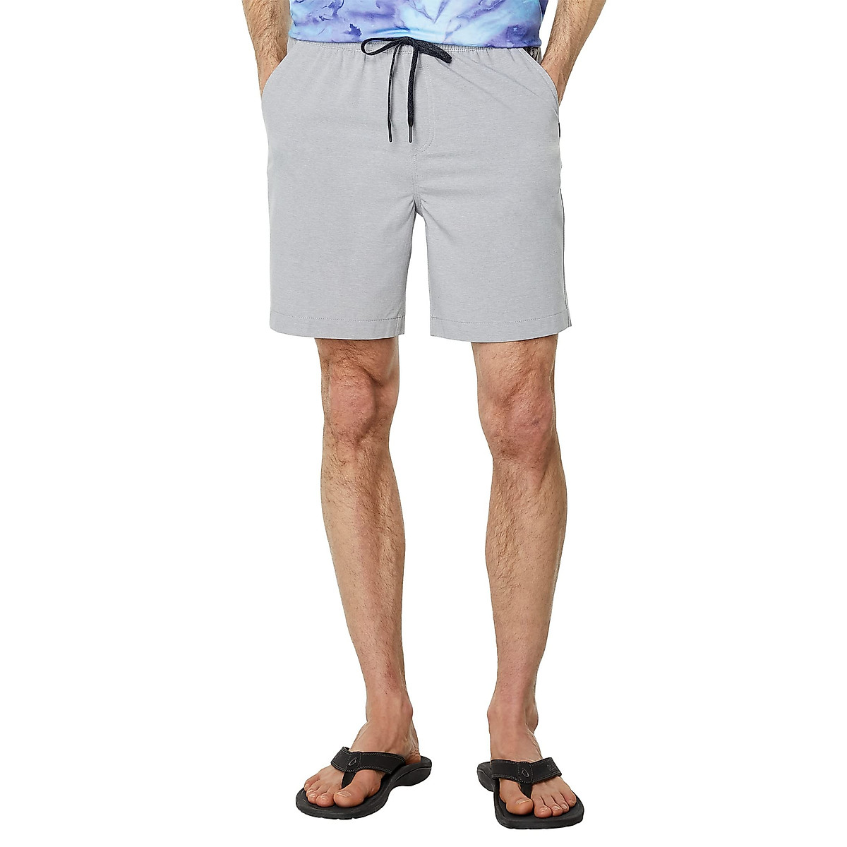 Quiksilver Men's Taxer Heather Amphibian 18 Hybrid Short, Sleet, Large