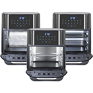 Zavor Crust 12 Qt Air Fryer Oven - Rotisserie, Dehydrator, Toaster, Roaster, Grill & Convection Oven Combo with 10 Cooking Presets, Large Capacity and Removable Door for Easy Cleaning