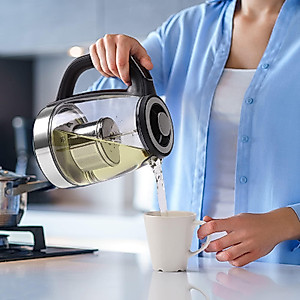 ShanSon Electric Kettle with Tea Infuser 1.7L Temperature Control Glass Electric Tea Kettle 1500W Fast Heating Water Boiler BPA Free Electric Teapot with 7 Presets Auto-Off & Boil-Dry Protection