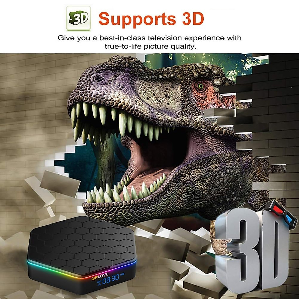 Android TV Box 12.0 4GB RAM 64GB ROM H618 Quad-Core Cortex-A53 CPU Mali-G31 MP2 Android Box 3D 6K TV Box Support WiFi6 2.4Ghz/5.0Ghz Dual Band WiFi BT5.0 Set-top Box