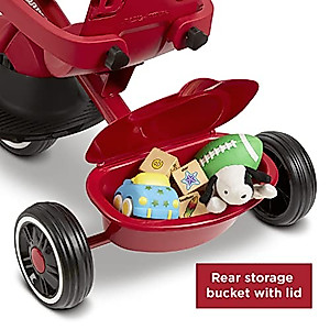 Radio Flyer Pedal & Push 4-in-1 Stroll ' N Trike®, Red Tricycle, for Toddlers Ages 1-5 (Amazon Exclusive), Toddler Bike