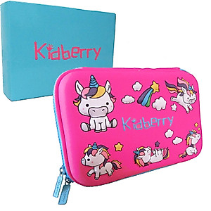 Kidberry Pencil case for kids, pencil case for kids,pencil pouch, girls pencil case for school, Cute Unicorn 3D design pencil box, Pompon is not included comes in a gift box