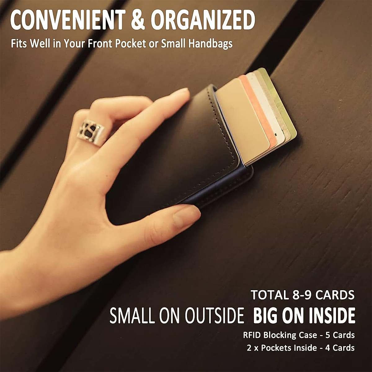 RFID Wallet for Men with Money Clip - PU Leather Mens Wallet Credit Card Holder - Minimalist Wallet for Men - Slim Wallet for Men - Front Pocket Wallets for Men - RFID Wallet Women Favorite