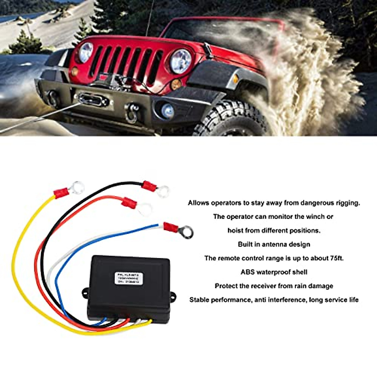 Winch Wireless Remote,KIMISS 12V 24V Wireless Winch Remote Control Switch Receiver Kit Universal for Truck ATV SUV