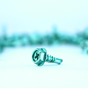 Skywalker #10 Self-Tapping Hex/Phillips/Slotted/Square Head Ground Screws (Box of 100 in Green)