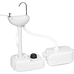 ZHIHUITONG Outdoor Garden Camping Hand Sink with Portable Toilet, Removable Hand Washing Basin Sanitary Ware for RV/Kitchen/Indoor (hand sink with tank)