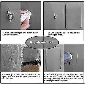 SolUptanisu Inflatable hot tub Repair kit,6pcs Patches Raft Patch,Inflatable Raft Boat Canoe Kayak Waterproof Repair Patches Accessory (Black, Red, Gray Optional)