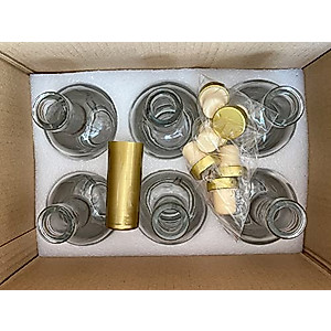 Kaachli Clear Glass Bottles 12 oz - 375ml [Pack of 6] for Wine Beverages Drinks Oil Vinegar Kombucha Beer Water Soda with Cork Stopper Airtight Lid