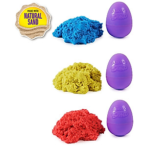 Kinetic Sand, 20-Pack Eggs with 3.3lbs Red, Yellow & Blue Play Sand for Egg Hunts, Party Favors & Goodie Bags, Sensory Toys for Kids Ages 3 and up
