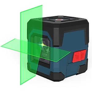 Laser Level, RockSeed 100 Feet Cross Line Laser with Self-Leveling, Vertical and Horizontal Line, Rotatable 360 Degree, Carrying Pouch, Battery Included (Green)