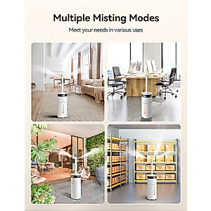 VAGKRI Humidifiers for Large Room, 18L Ultrasonic Cool Mist Humidifier for Home 1200 sq ft, 5 Mist Levels, Auto Mode, Whole House Humidifiers with 2 Extended Tube Quiet Humidifiers for Baby Home Plant