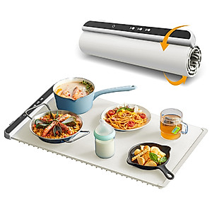 Food Warming Mat for Buffet, Adjustable Temperature, Auto Shut-Off, Full Surface Heating to Keep Food Warm, Easy to Use, Clean and Store, Electric Warming Tray for Buffets Party, Gathering, Daily Use