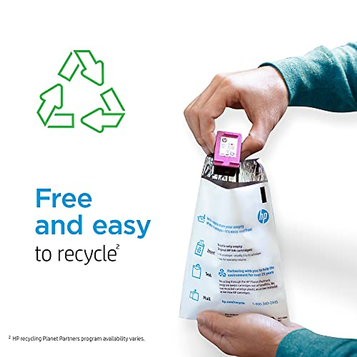 HP 62 Black/Tri-color Ink (2-pack) | Works with HP ENVY 5540, 5640, 5660, 7640 Series, HP OfficeJet 5740, 8040 Series, HP OfficeJet Mobile 200, 250 Series | Eligible for Instant Ink | N9H64FN