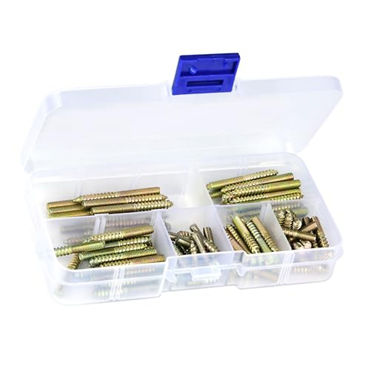 Fafeicy 110pcs M4 Dowel Screws, Woodworking Furniture Connector Double Ended Screw Hanger Bolt Zinc Plating Self Tapping Thread Screw