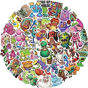 My Monster Singing Stickers for Mobile Phone Laptop Luggage Skateboard Box Tank Bucket Art Stickers Gifts for Your Kids Friends Lovers and Family On Christmas Children's Day