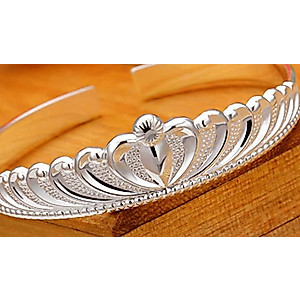 TOPOB Classic 925 Sterling Silver Bracelet, Ladies Fashion Pattern Open Alloy Jewelry Cuff Bangle Chain Bracelets (Silver-C)