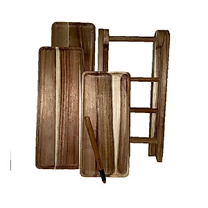 Paos- 3 Tier Acacia Wood Charcuterie Boards, serving tray, cheese board set, large charcuterie board set, house warming gifts new home, wedding registry items, housewarming gift wooden tray, wood tray