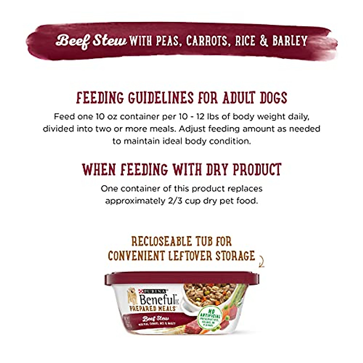 Purina Beneful High Protein, Gravy Wet Dog Food, Prepared Meals Beef Stew - (8) 10 oz. Tubs