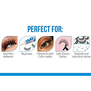 DUO Strip Lash Adhesive White/Clear, for Strip False Eyelash, 0.25 oz, 2-Packs