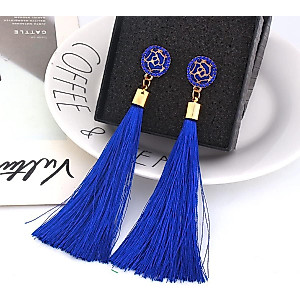 Zealmer Colorful Tassel Earrings For Women Bohemian Long Dangle Drop Statement Earrings Fashion Jewelry For Birthday Christmas Valentines Day Gift