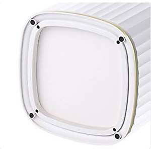 Happiness Decoration Plastic Garbage Can 4 Gallon Small Wastebasket Slim Garbage Can Square Trash Can for Kitchen, Bathroom, Bedroom, Home Office, Outdoor, Dorm Room (White-Gold)