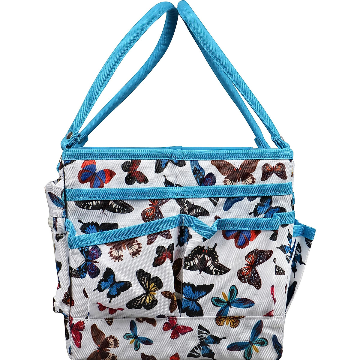 SINGER Storage Collapsible Tote Caddy, Multicolor Butterfly Print