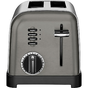 Cuisinart CPT-160BKS 2-Slice Metal Classic Toaster, Stainless Steel/Black
