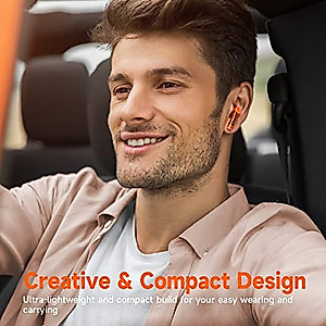 TRUEFREE T3 Wireless Earbuds Semi-Open Bluetooth 5.3 Headphones with AI Smart Noise Cancellation for Calls, 28 Hours of Playtime, 13mm Driver Enhanced Music, 40ms Game Mode, Stylish Transparent Design