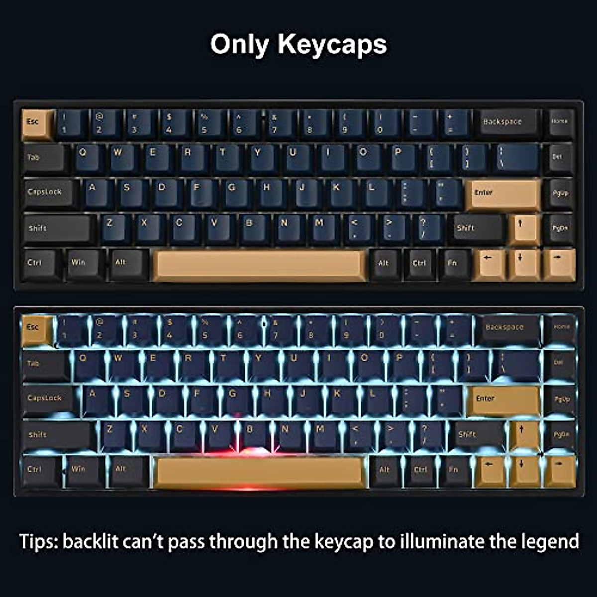 Fogruaden PBT Blue Samurai Keycaps, 170 Keycap Set Double Shot Keycaps, Cherry Profile, Custom Keycaps for Cherry Gateron MX Switches Mechanical Keyboard