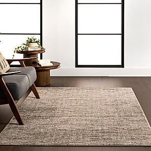 nuLOOM 4' x 6' Performance Indoor Area Rug, Non-Shed, Power Loomed High-Traffic Area Rug for Living Room, Bedroom, Home, Sherill Beige