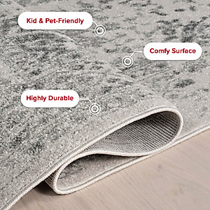 nuLOOM Odell Faded Vintage Area Rug, 4' Square, Ivory