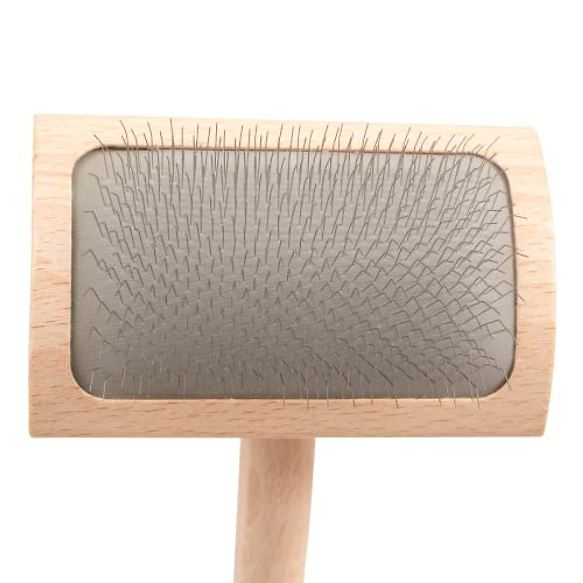 Chris Christensen Mark VI Curved Slicker Dog Brush, Groom Like a Professinal, Stainless Steel Pins, Lightweight Beech Wood Body, Ground and Polished Tips, Medium