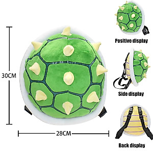 NIXFOX Kids Backpack,Backpack Turtle Shell Green Soft Stuffed Cartoon Cute Turtle Costume Backpack,Cosplay Costume Accessory Prop