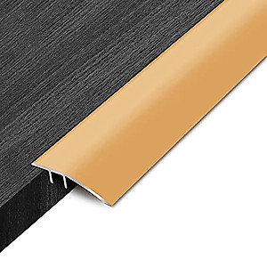 RENLXFI Self Adhesive Floor Transition Strip, Aluminum Floor Divider Strip Thresholds Reducer, Carpet Trim Bar for Front Door Doorways (Color : Gold, Size : 100cm/39.4in)