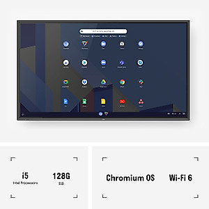 Vibe 75'' 4K UHD Smart Digital Whiteboard Pro, Interactive Chromium OS Touch Screen Computer for Classrooms and Business, Open App Ecosystem for Collaboration (Includes Wall Mount + Remote Control)