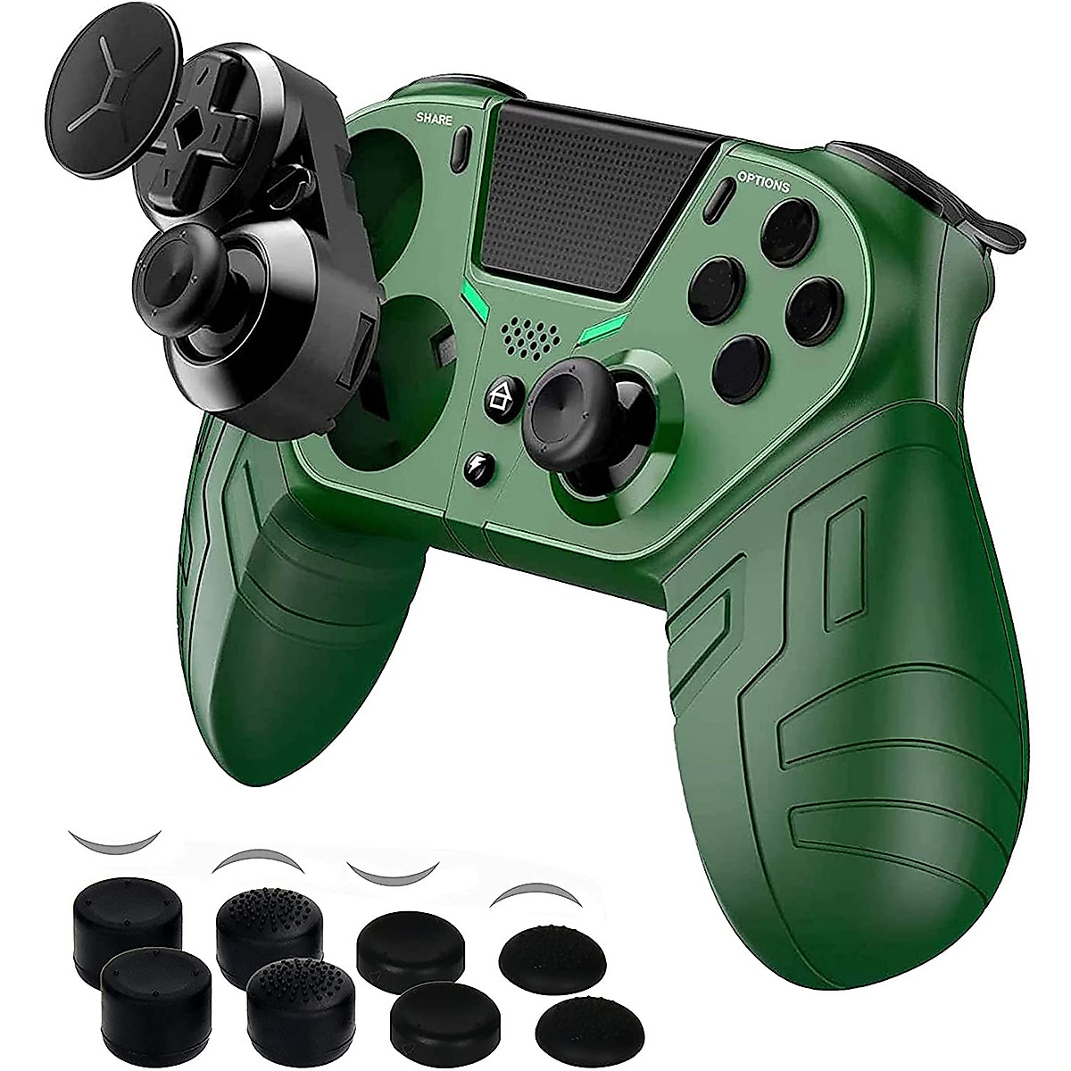 COWBOX 【2021 Upgraded Version】 PS4 Controller with 3 Programmable Back Buttons and 1 Sensitivity-Control Back Button, Game Controller Remote with Turbo/Gyro/HD Dual Vibration/Touch Panel/LED