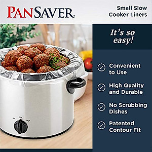 PanSaver Small Slow Cooker Liner for Kitchen Use, Fits 1-3 Quarts 5 Count
